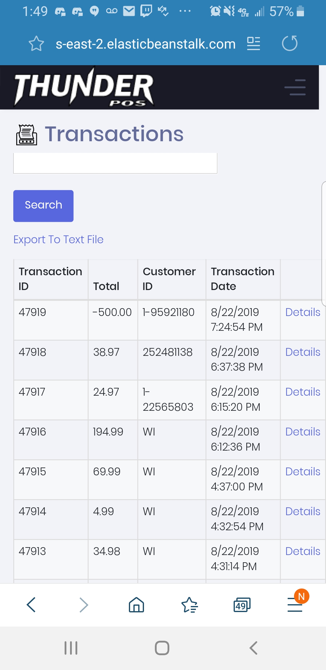 Web Back Office – ThunderPOS