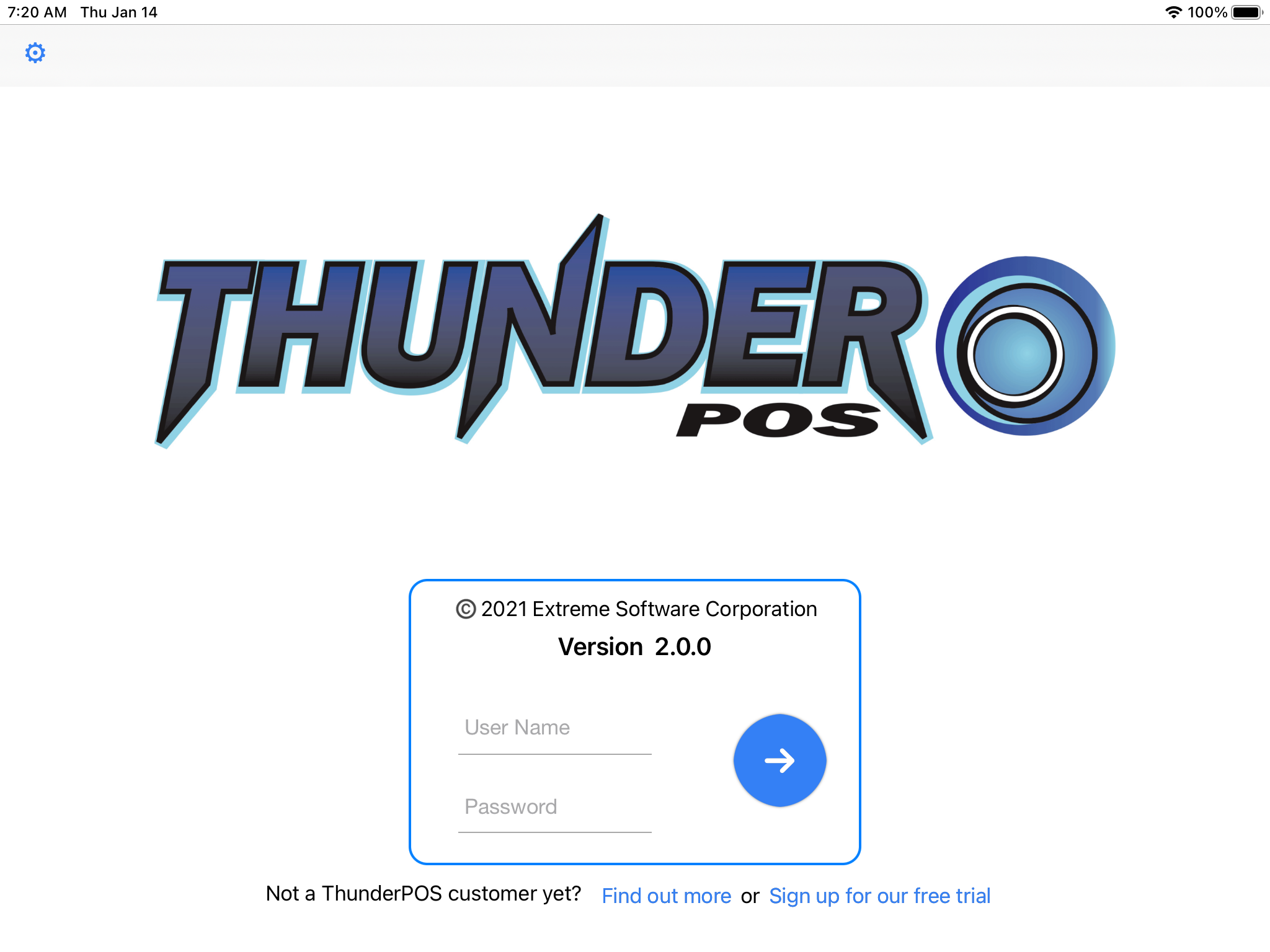 Login – ThunderPOS