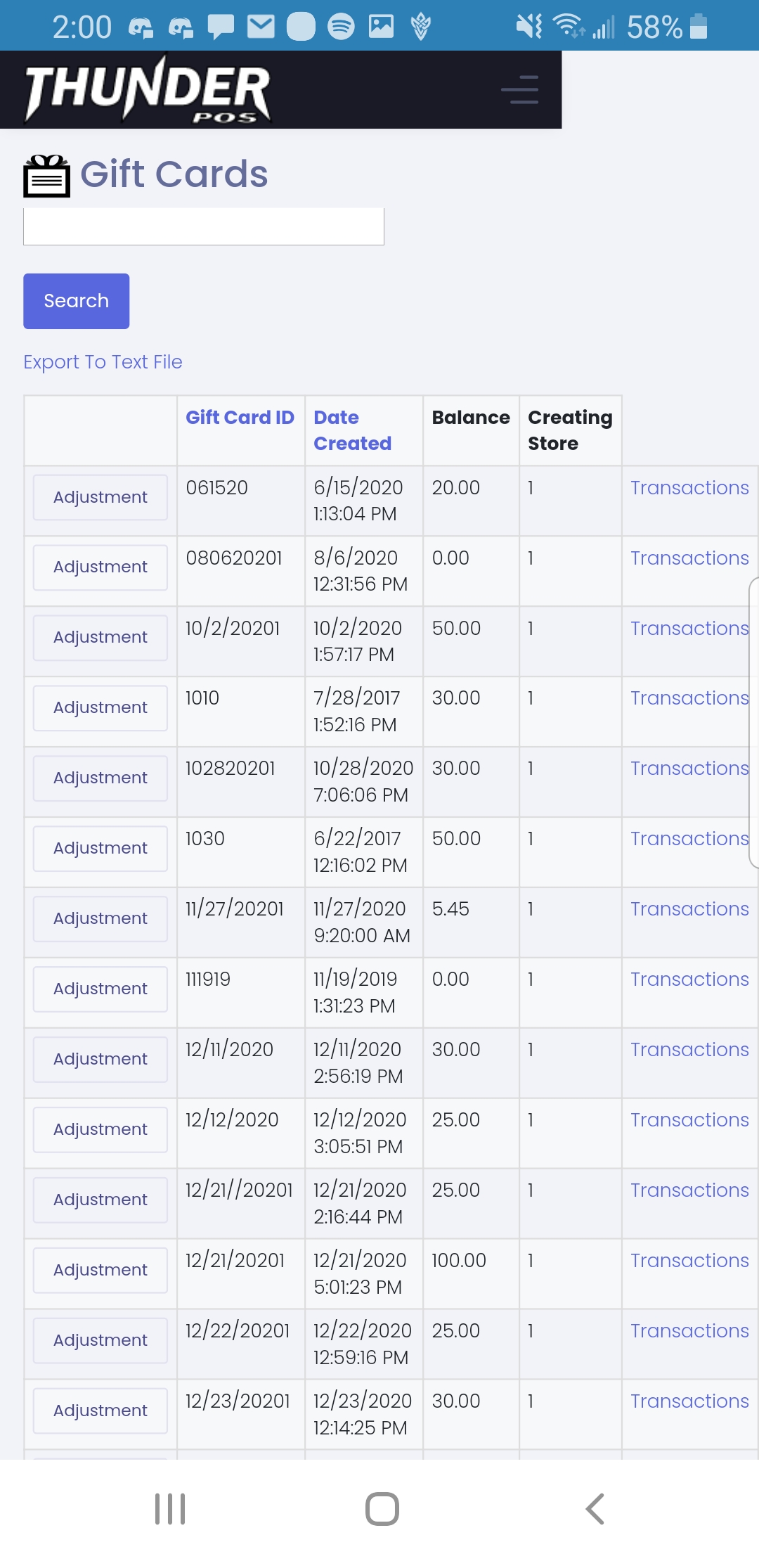 ThunderPOS.net BackOffice - ThunderPOS