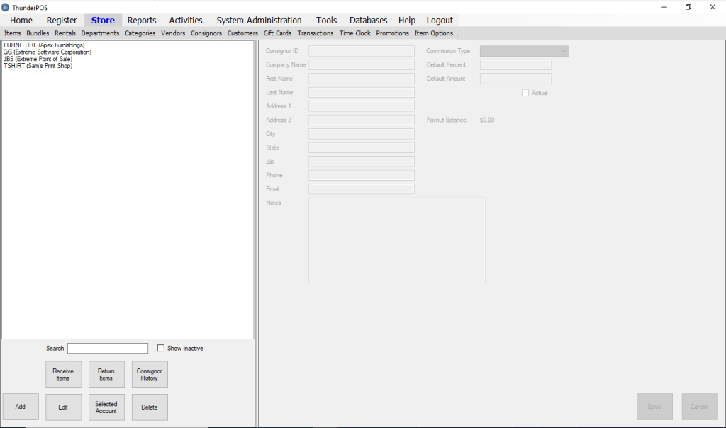 Consignment Support added to ThunderPOS - ThunderPOS