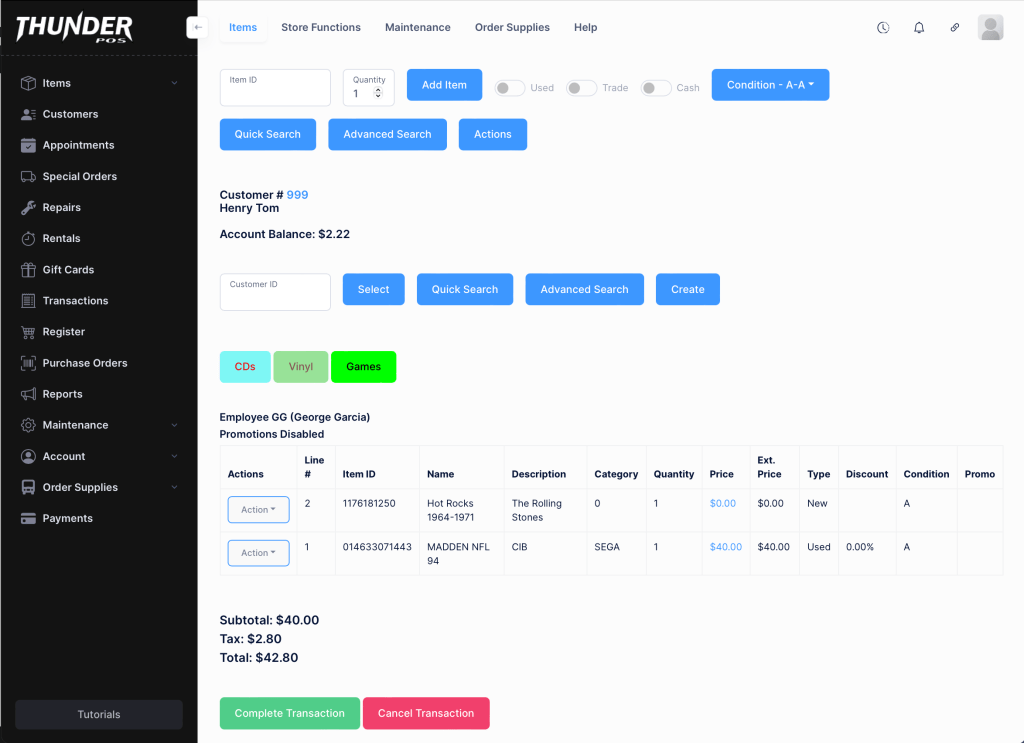 ThunderPOS.net Web Experience – ThunderPOS